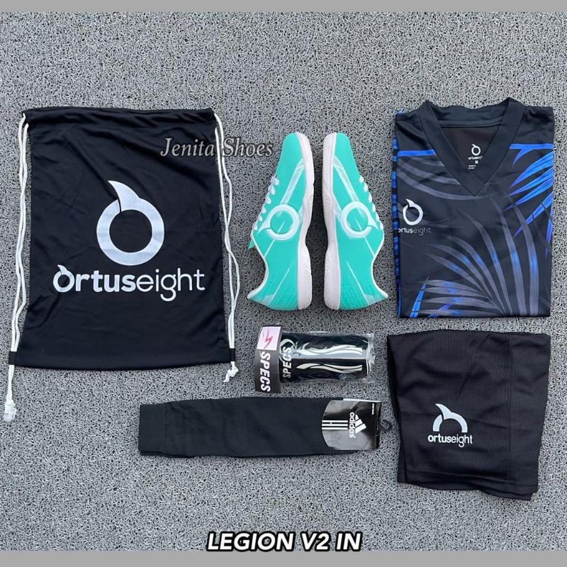 Jual Paket Komplit Sepatu Futsal Ortus Legion Aqua Terbaru Bonus Baju ...