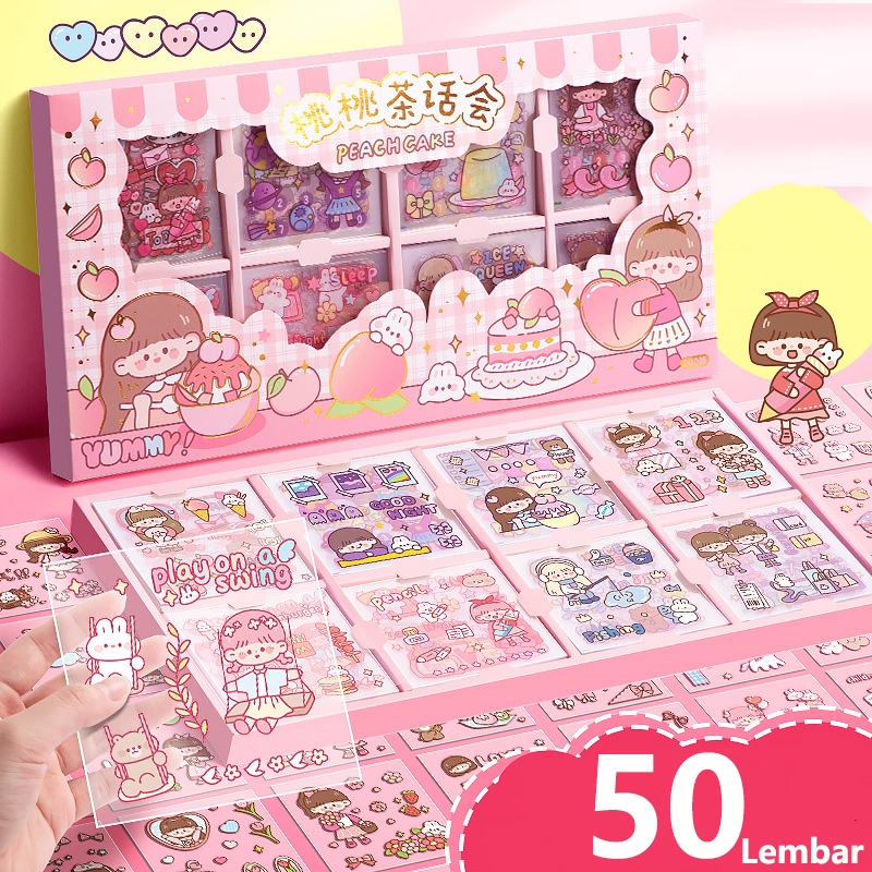 Jual 1 SET 50 LEMBAR STICKER AESTHETIC DIY / STICKER LUCU IMUT | Shopee ...
