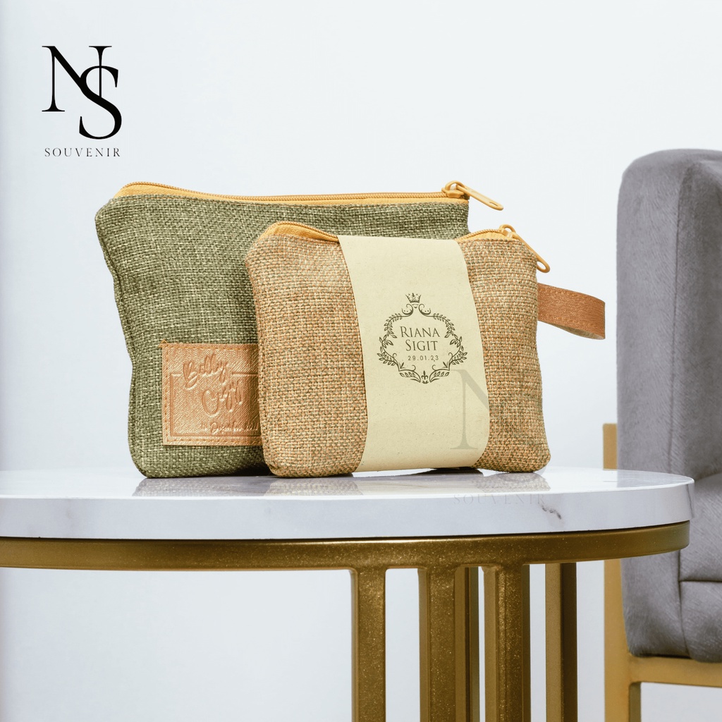 Jual Dompet souvenir pernikahan dompet unik murah bahan gail atau goni ...
