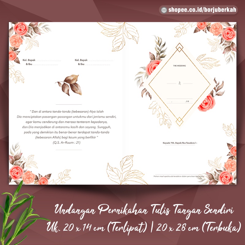 Jual (ISI 25 PCS) UNDANGAN PERNIKAHAN TULIS TANGAN MURAH SIMPLE TEMA ...