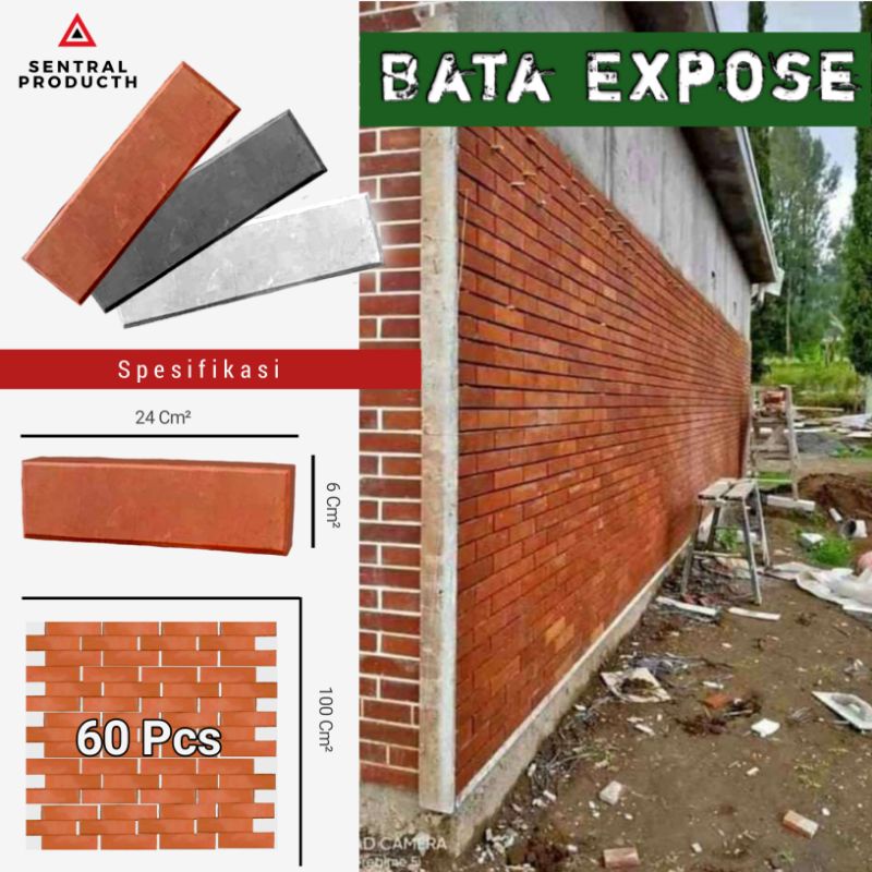 Jual BATA TEMPEL TARACOTA/ BATA EXPOSE 1 METER ² ( 60 Pcs )/(WAJIB BACA ...