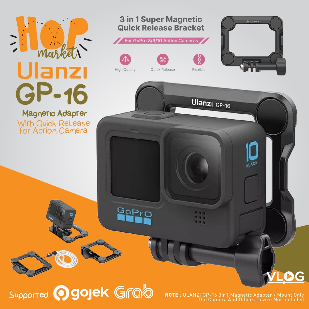 Jual ULANZI GP-16 Magnetic Quick Release 3in1 for Action Camera like GoPro (Adapter Release ...