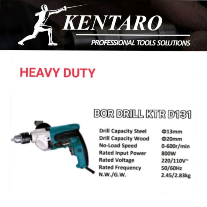 Jual MESIN BOR LISTRIK 13MM DRILL D131 HEAVY DUTY KENTARO JAPAN QUALITY | Shopee Indonesia