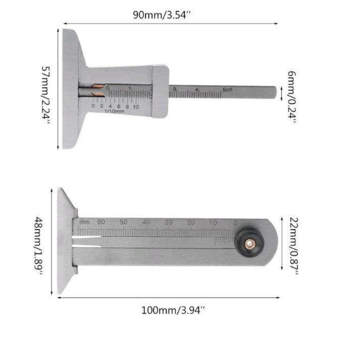 Jual Alat Ukur Ketebalan Kembang Ban Tread Depth Gauge | Shopee Indonesia