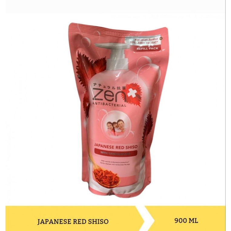 Jual ZEN | ANTI BACTERIAL japanese red shiso sabun cair reffil 800ml ...