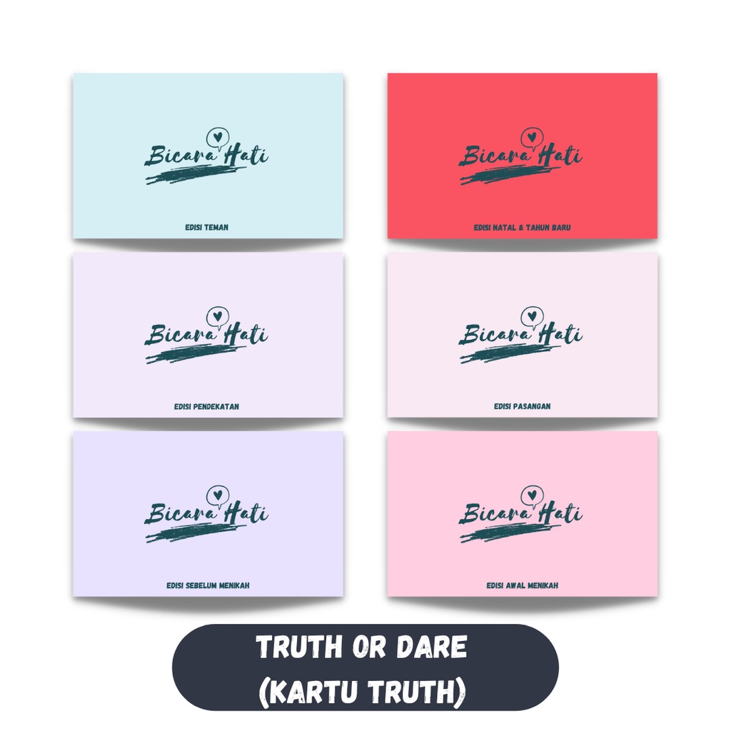 Jual Bicara Hati - Kartu Permainan Truth or Dare - Kartu Truth or Dare ...