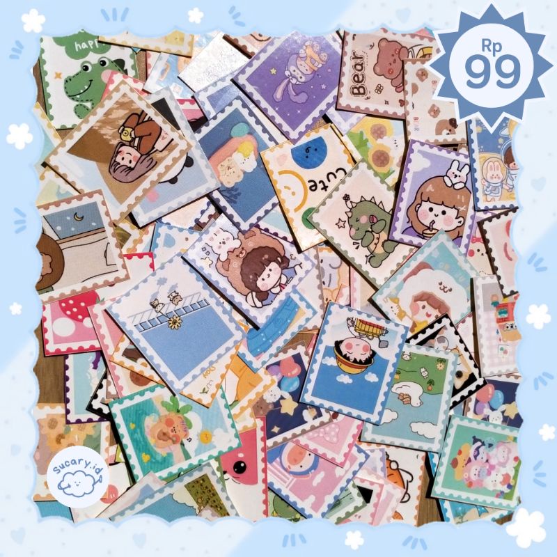 Jual [TERMURAH] Stiker Perangko Lucu | Stiker Kawaii | Stiker Lucu ...