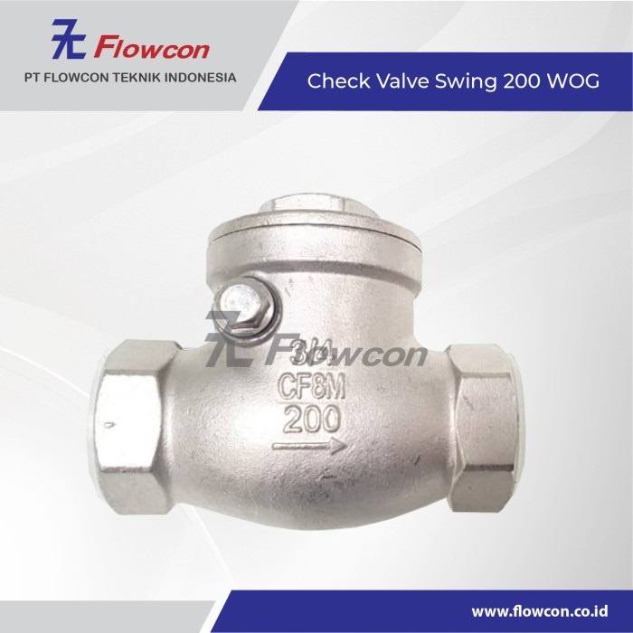Jual REAL STAINLESS STEEL 316 CHECK VALVE SWING 200WOG 1/2" - 3/4 ...