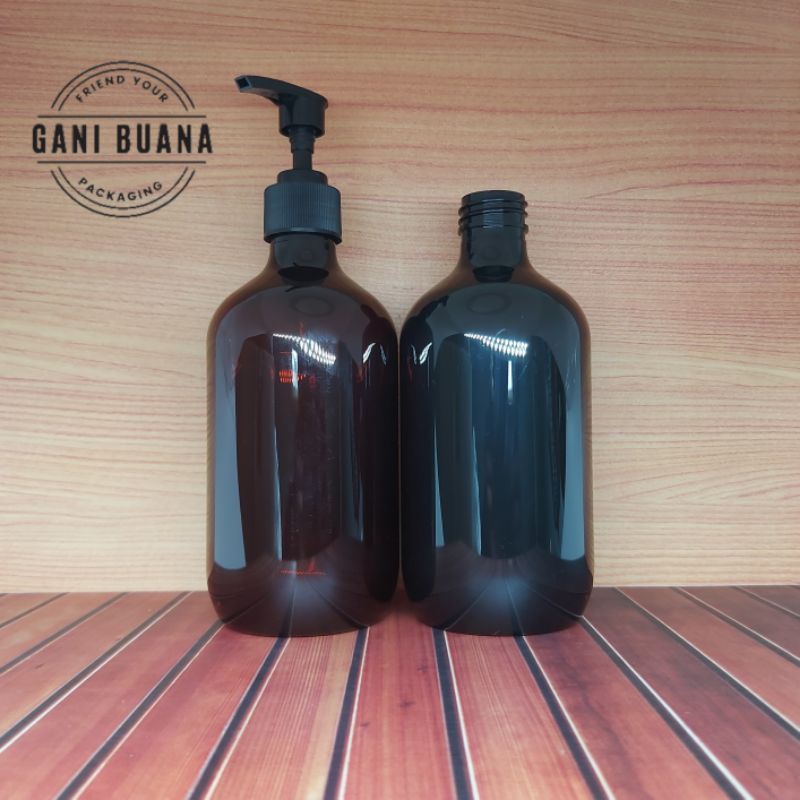 Jual BOTOL PUMP 500ML MADA COKLAT/HITAM TUTUP HITAM | Shopee Indonesia