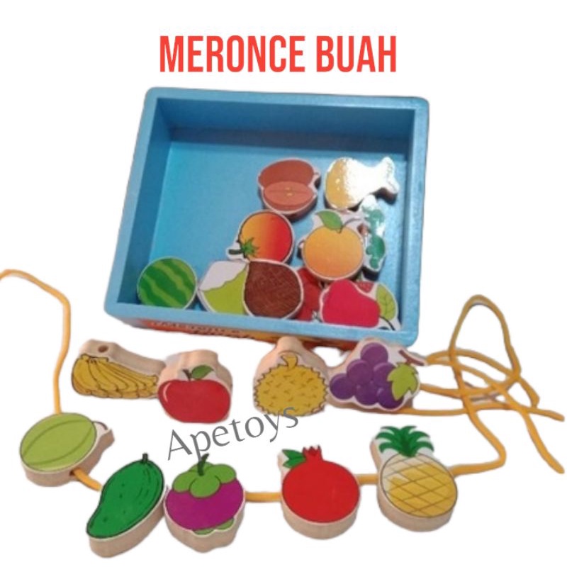 Jual Mainan Edukasi Anak Ronche Meronce Buah Alat Peraga Edukatif Anak ...