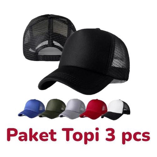 Jual Topi Jaring Polos isi 3 Pcs | Shopee Indonesia