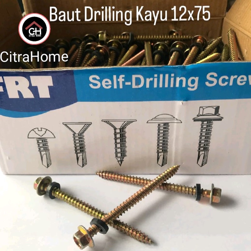 Jual Baut Drilling Kayu 12x75 Harga 1 pc | Shopee Indonesia