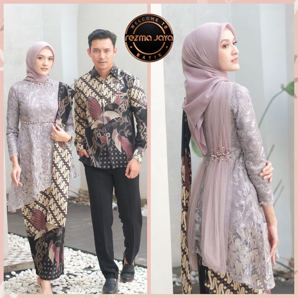 Jual Set Couple Kebaya Zara Series Mauve Kebaya Modern Wisuda Tunangan Lamaran Kondangan Brukat ...