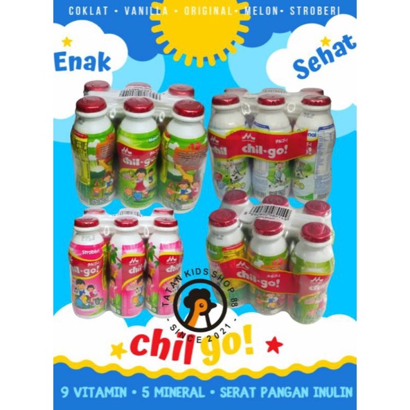 Jual Morinaga Chil Go UHT Isi 6 Botol Coklat Strawbery Vanila Melon | Shopee Indonesia