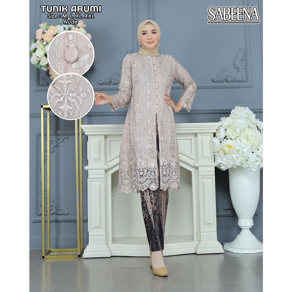 Jual COD Setelan Kebaya Tunik Brukat Busui Kancing Depan Baju Kebaya ...