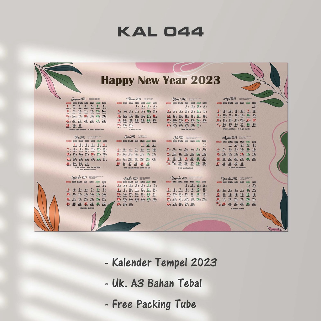 Jual Artomaringi Kalender Dinding 2024 / Kalender Tempel Custom KAL44 ...