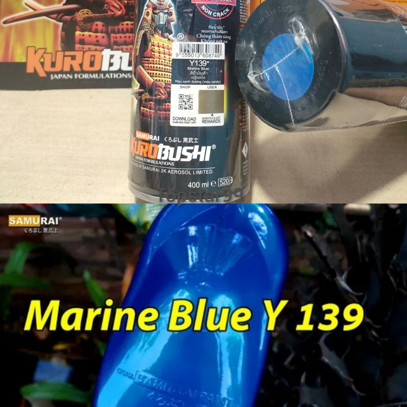Jual Pilok Pilox Cat Samurai Marine Blue Biru Glossy Y139 139 400ml Cat Semprot Samurai Paint ...
