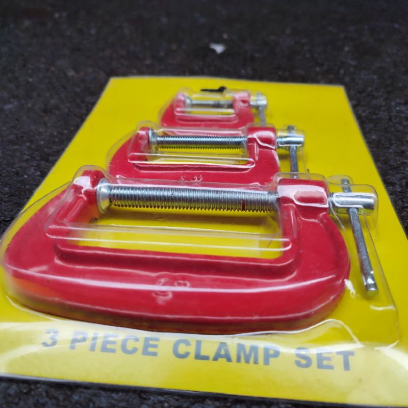 Jual Clam C set 3 Pcs clamp alat pres model penjepit C (1" 2" 3 ...
