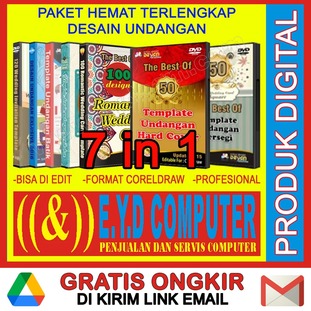 Jual PAKET 7 IN 1 DESAIN UNDANGAN EXLUSIVE VOL 1-2 DAN KOTAK PERSEGI ...