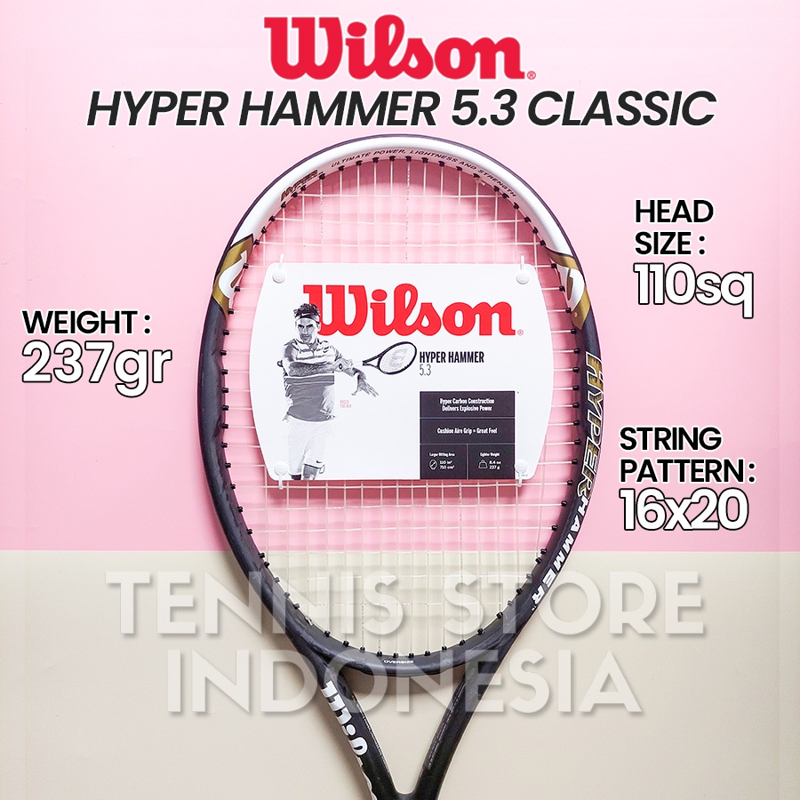 Jual Raket Tenis Wilson Hyper Hammer 5.3 110 sq / 237 sq / Classic 2023 ...