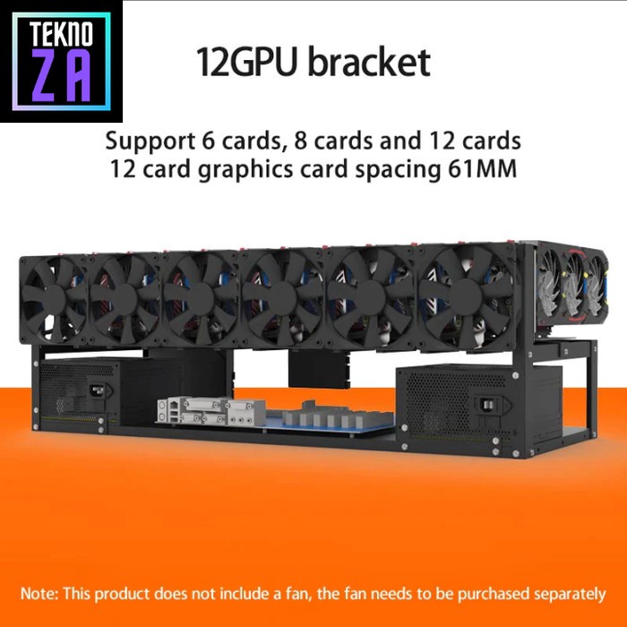 Jual Rak 6 VGA 8 VGA 12 VGA GPU Mining Open Air Dual Power Supply ...