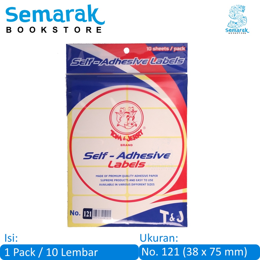 Jual Tom & Jerry Self-Adhesive Labels Sticker Label No. 121 ( 38 x 75 mm ) [1 Pack / 10 Lembar ...