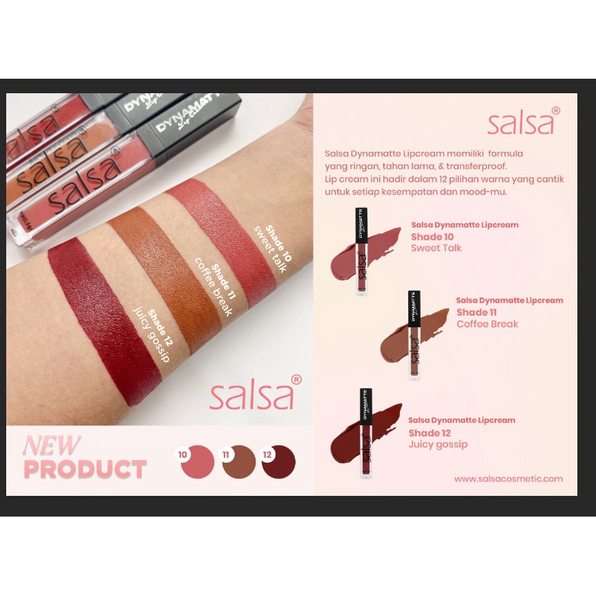 Jual Salsa Dynamatte Lip Cream Salsa/ lipstick cair salsa dynamatte ...