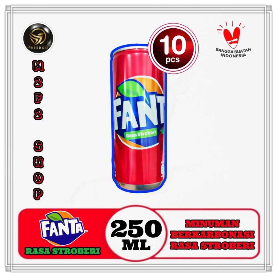 Jual Fanta Merah Rasa Stroberi Kaleng | Can - 250 ml (Kemasan 10 Pcs ...