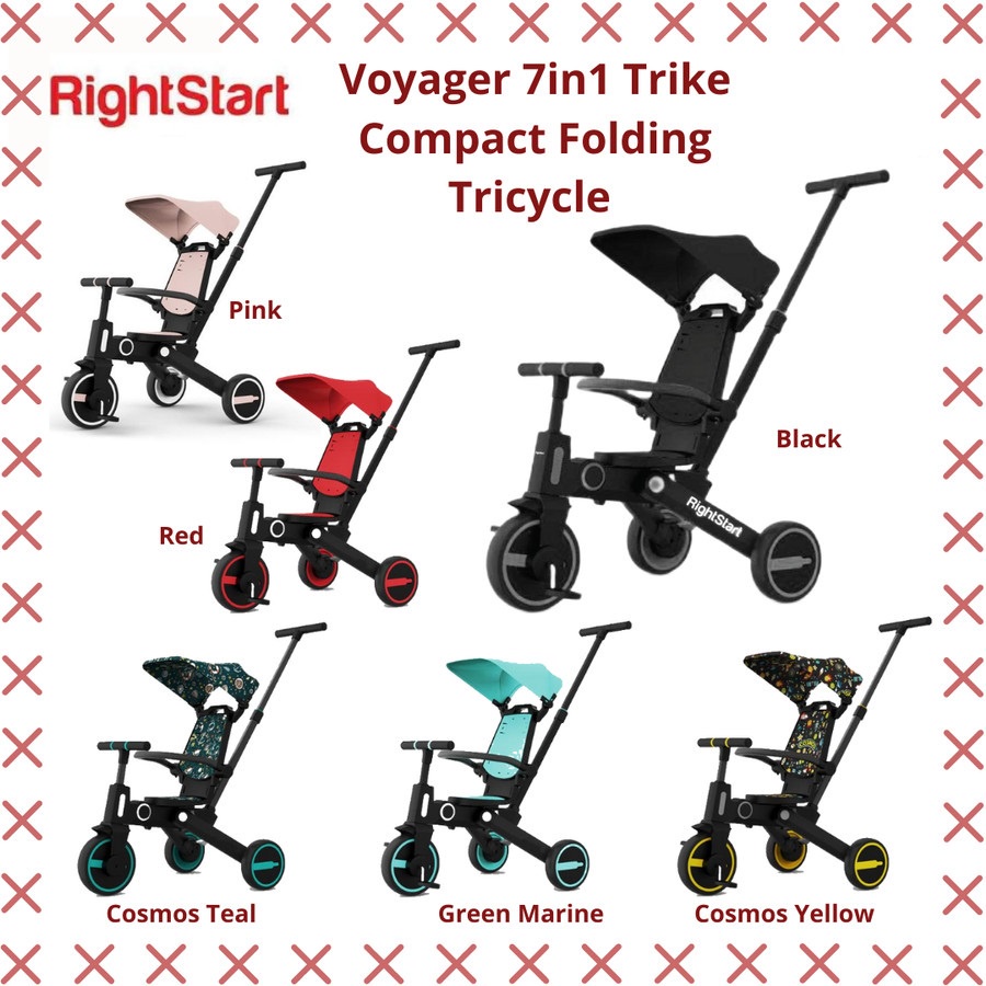 Jual Right Start Voyager 7 in 1 Trike Compact Folding Tricycle | Shopee ...