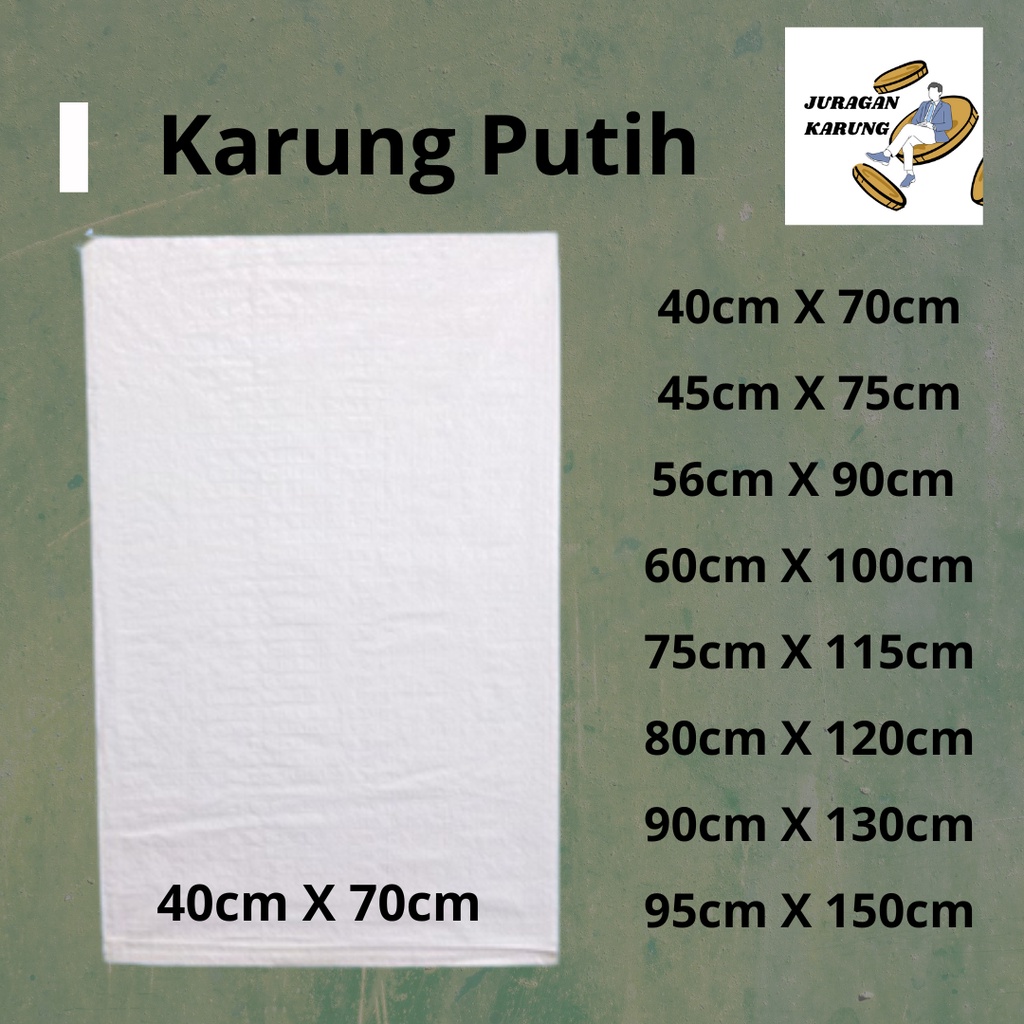 Jual 500 PCS Karung Putih 40 cm X 70 cm Karung Beras Karung Tepung ...