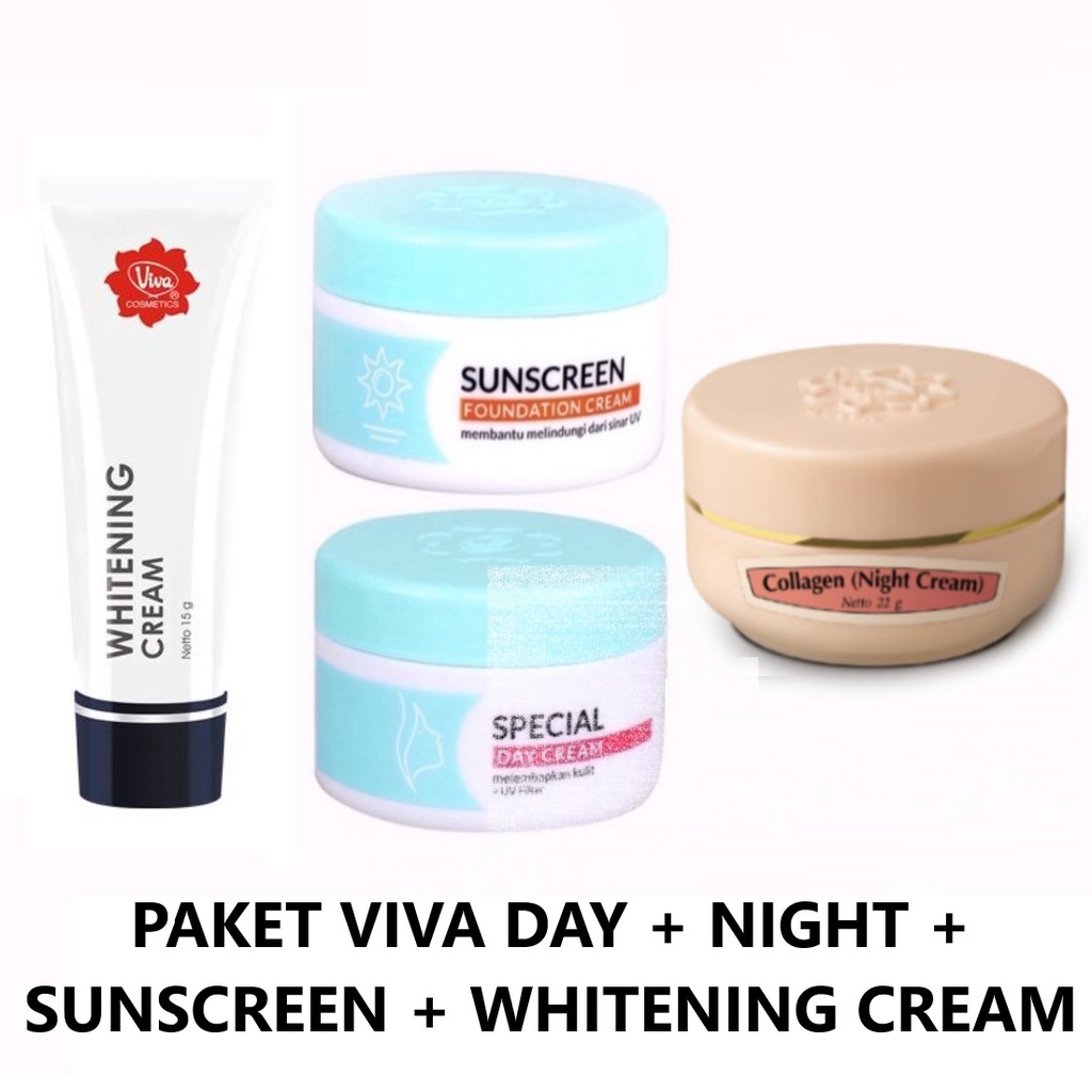 Jual Paket Viva Special Day Cream + Sunscreen + Collagen Night Cream ...