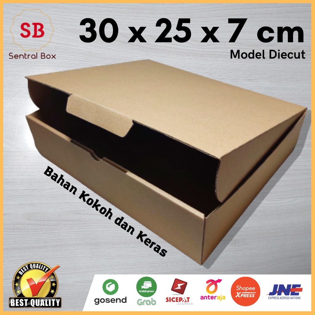 Jual (Min.order 5 pcs )Kardus 30 x 25 x 7 cm..... Die Cut ( untuk ...