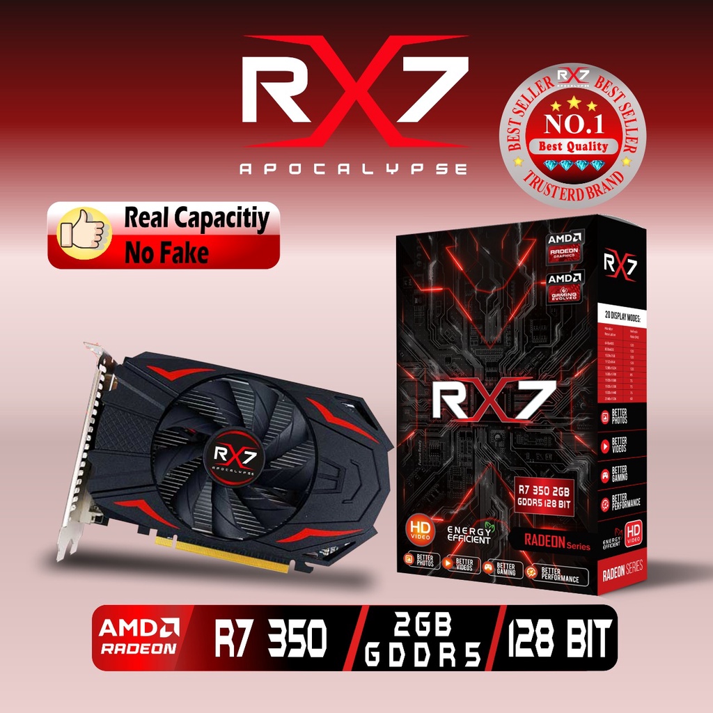 Jual VGA CARD RX7 R7 350 2GB GDDR5 128 BIT REAL CAPACITY RESMI | Shopee ...