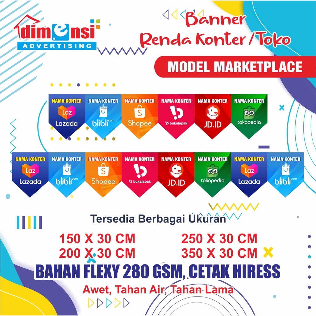 Jual Banner Renda Konter Segitiga Murah / Spanduk Renda Konter Segitiga - DIMENSI ADV | Shopee ...