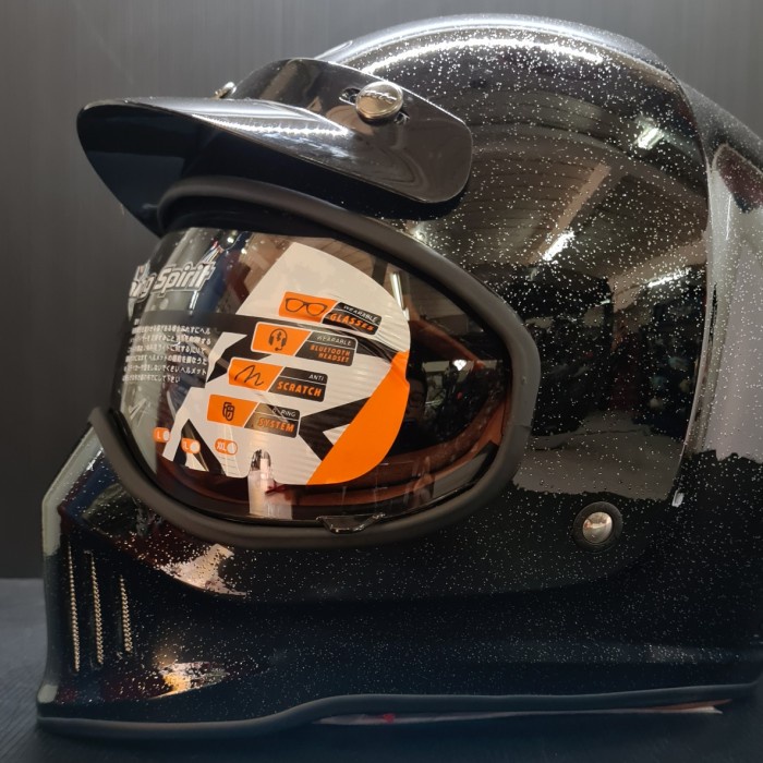 Jual NEW!! Helm INK Trooper Solid Full Face Retro - Black Glitter, XL ...