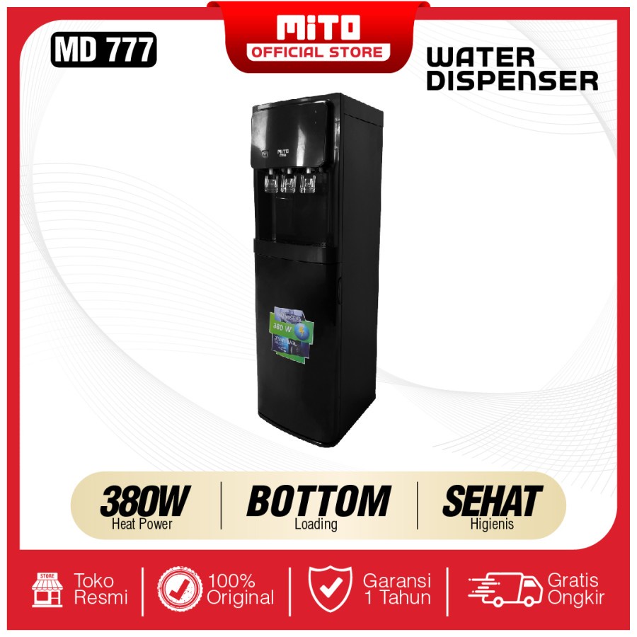 Jual MITO Dispenser Galon Bawah MD-777 Stainless | MD777 (Panas ...
