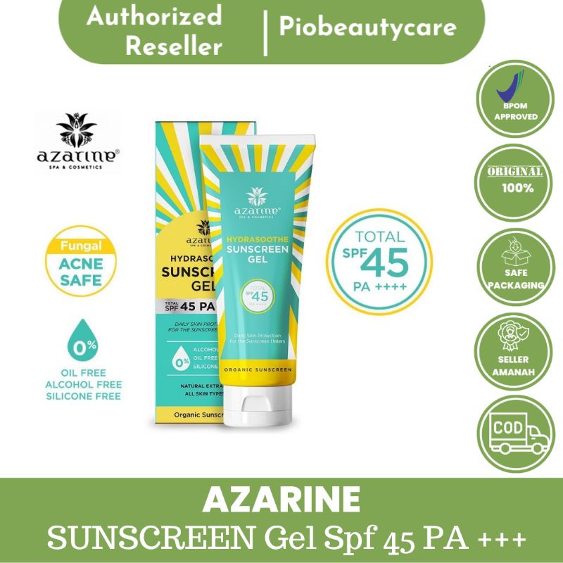 Jual AZARINE Hydrasoothe Sunscreen Gel SPF 45 PA++++ (50ml) | Shopee Indonesia