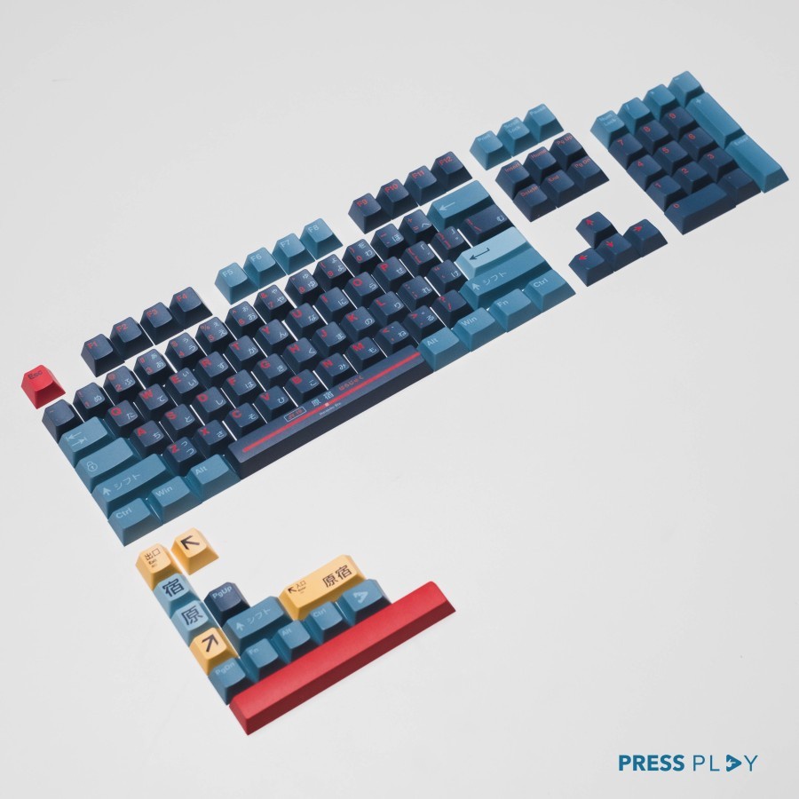 Jual Press Play Harajuku PBT Dye Sub Keycap Set Japanese Root Keyboard ...