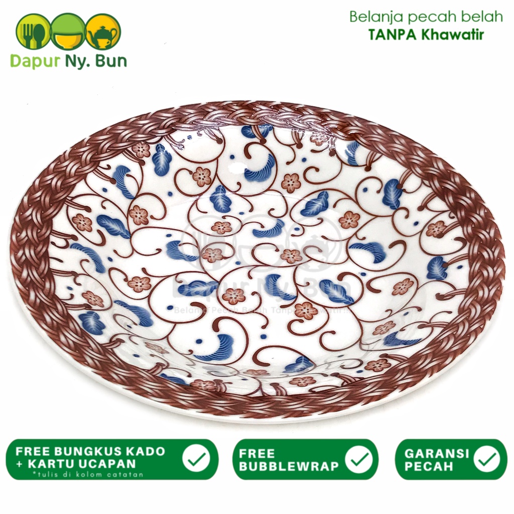 Jual Piring Makan Omega Batik Kepang 9 Inch / Lontong Plate | Shopee ...