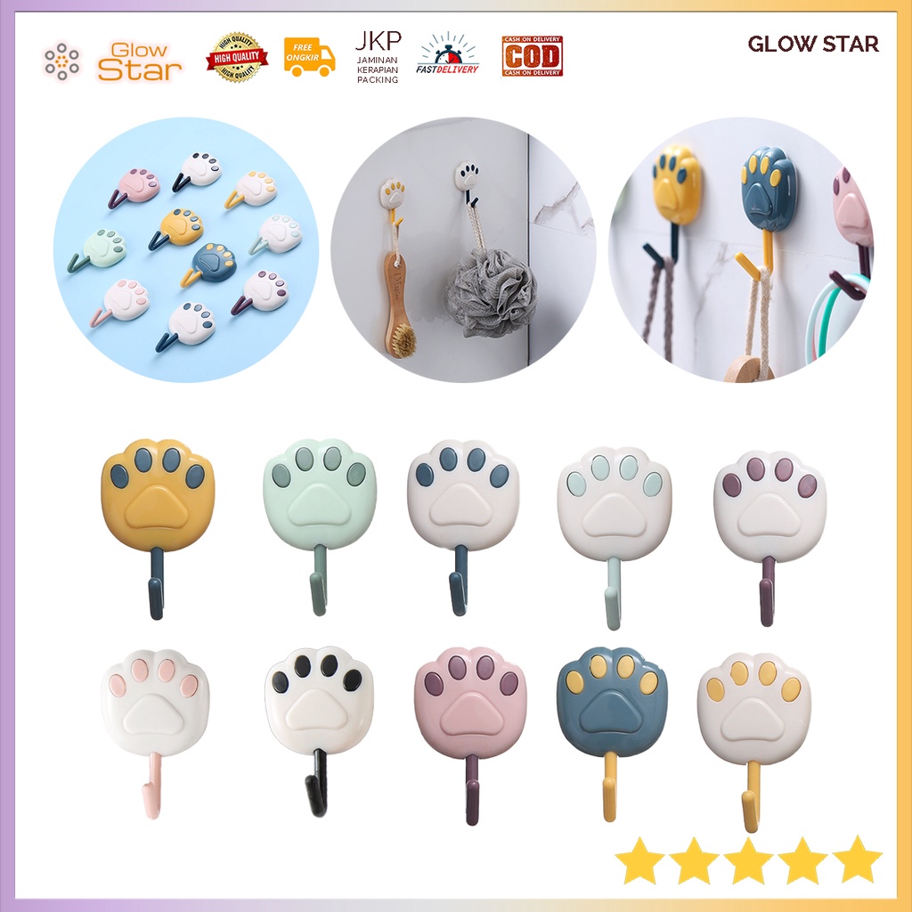 Jual Gantungan Kunci Bentuk kaki kucing Paws Ruang Tamu Dapur Mini Hook ...