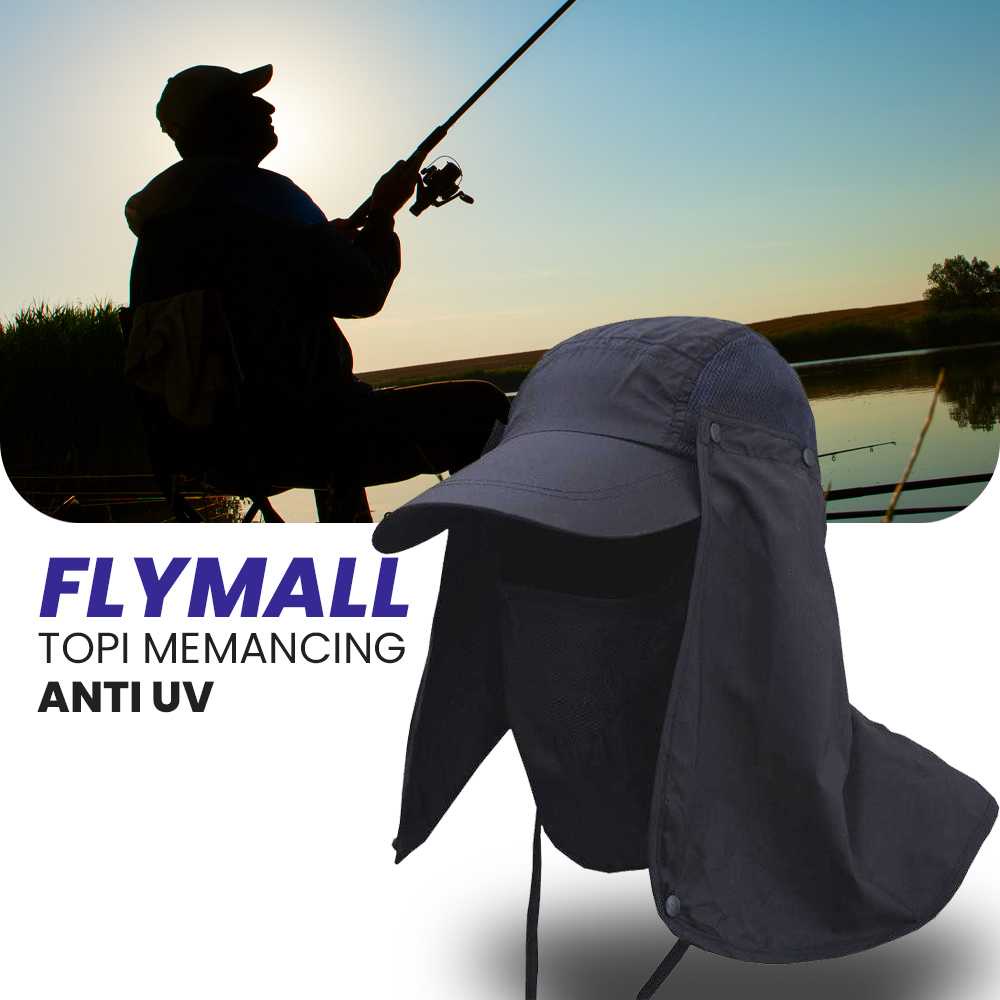 Jual FLYMALL Topi Memancing Anti Matahari UV Fishing Hat Topi Mancing ...