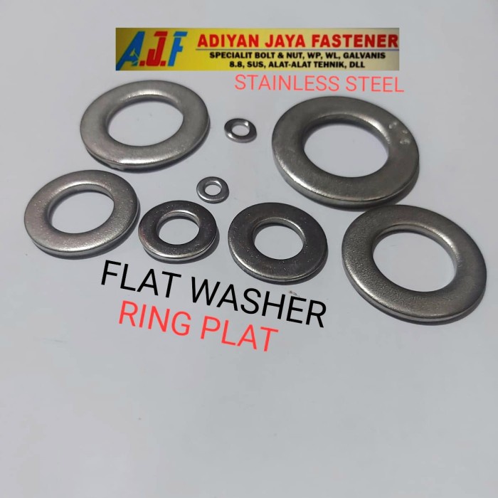 Jual RING FLAT / FLAT WASHER M.6 SS 304 ( 100pcs ) | Shopee Indonesia