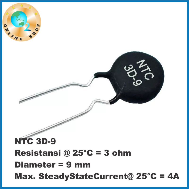 Jual NTC 3D-9 Thermistor 3D 9 NTC 3 OHM 4A | Shopee Indonesia