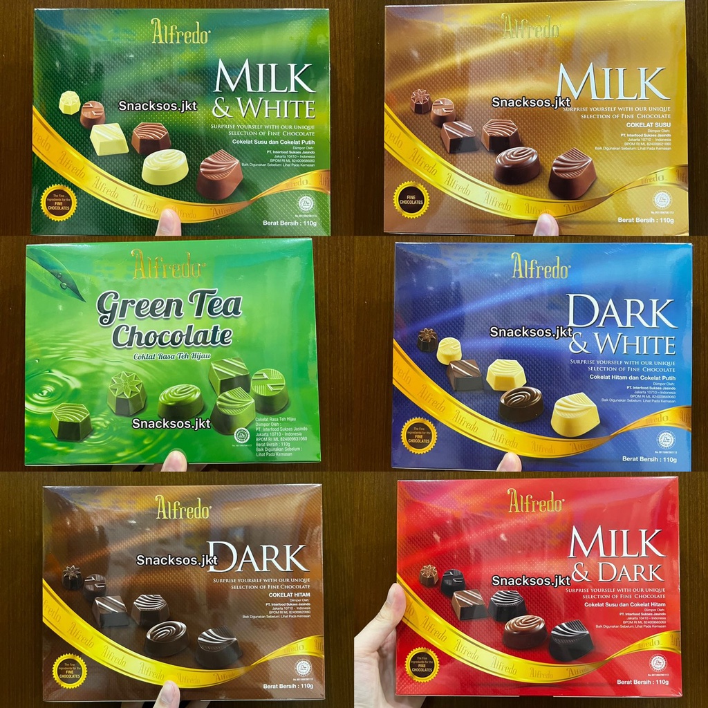 Jual ALFREDO FINE DARK CHOCOLATE / DARK & WHITE CHOCO / MILK & DARK ...
