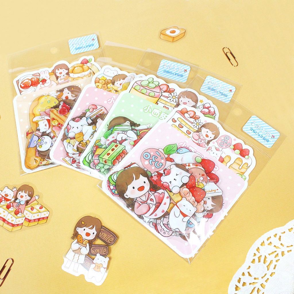 Jual Stiker Deco Little Orange Dessert Party Flake Stickers Set ...