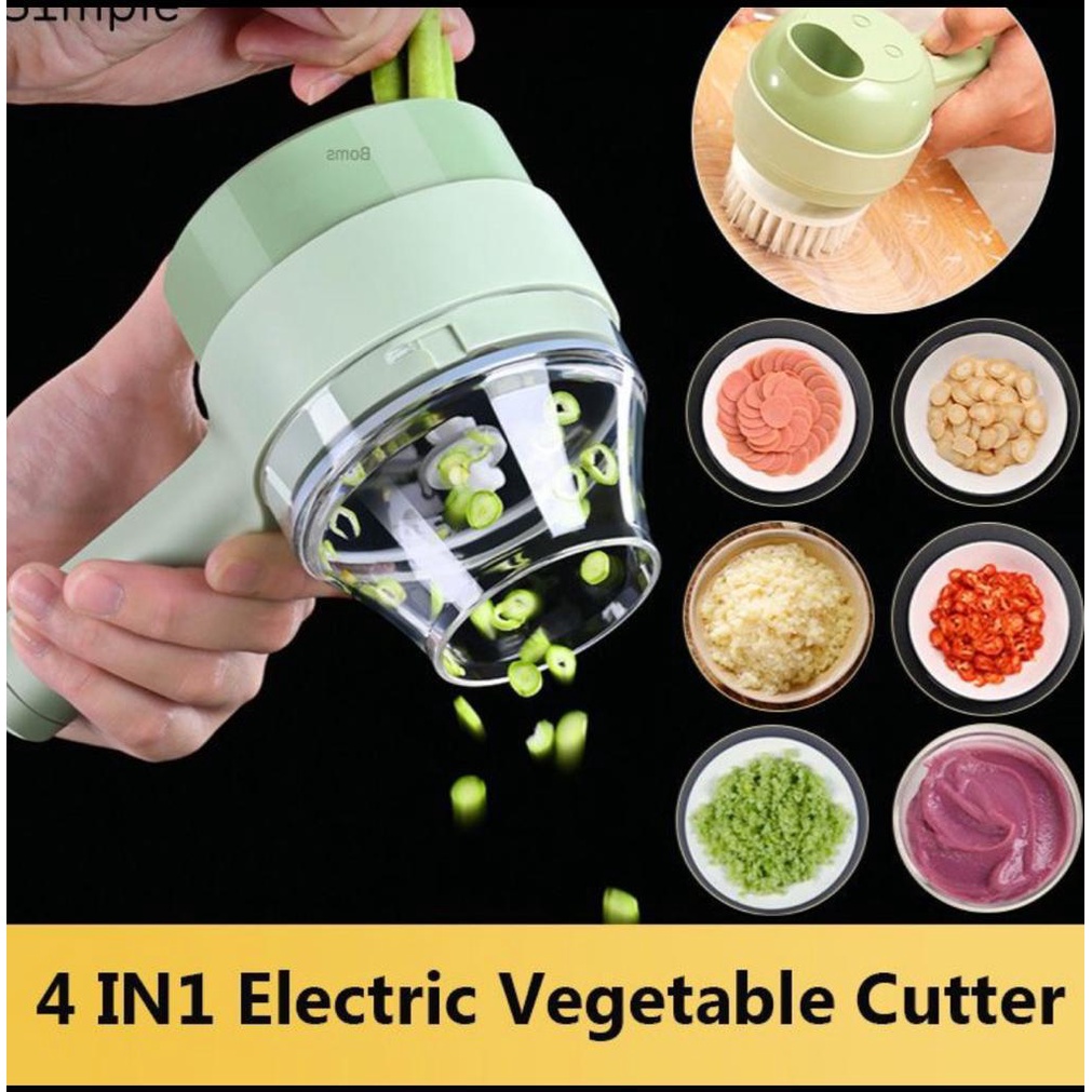 Jual pemotong sayur 4 in 1 Set Food Chopper Electric vegetable cutter ...
