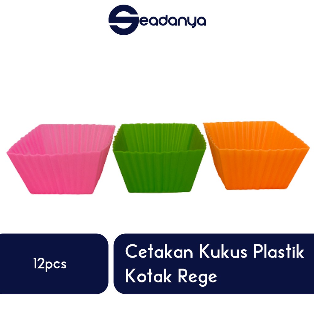 Jual Cup Kukus Plastik Kotak Rege 12pcs Semua Warna -Cetakan Bolu/Roti ...