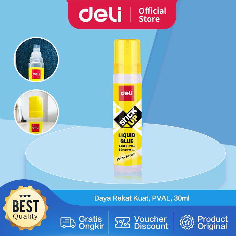 Jual Deli Liquid Glue / Lem Kertas / Lem Cair Bening 30ml Perekatan ...