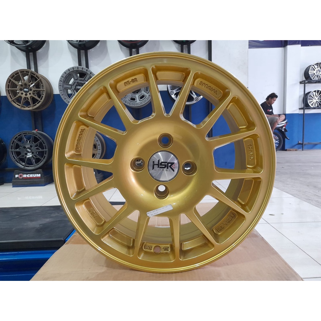 Jual Velg Mobil Racing Ring 15 HSR FE02 R15 Warna GOLD Buat Mobil Brio Datsun Go Swift Sigra dll ...