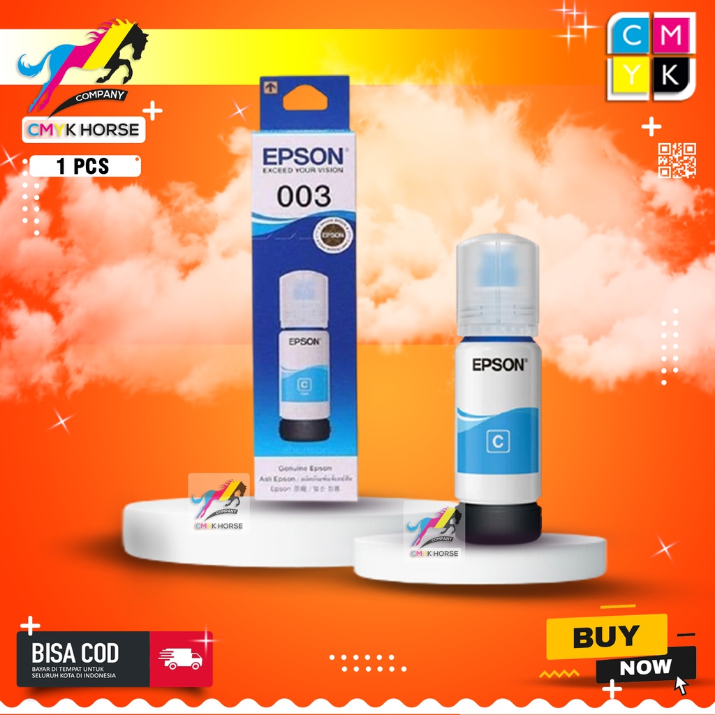 Jual Tinta Epson 003 CYAN SERIES L3110 L3150 L3100 L1110 L3101 L5190 ...